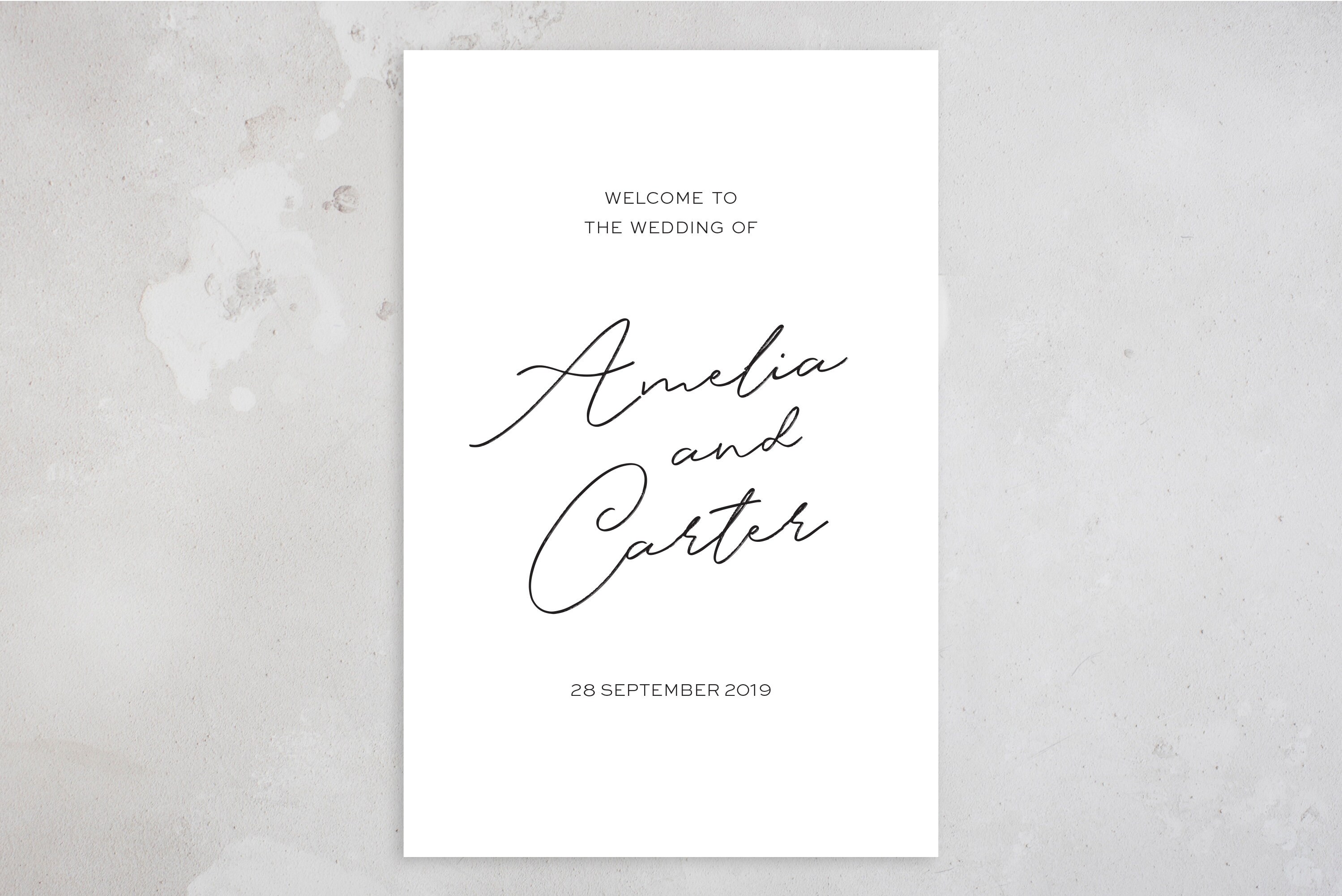 Calligraphy Welcome Sign, Minimalist Wedding Welcome Sign Template ...