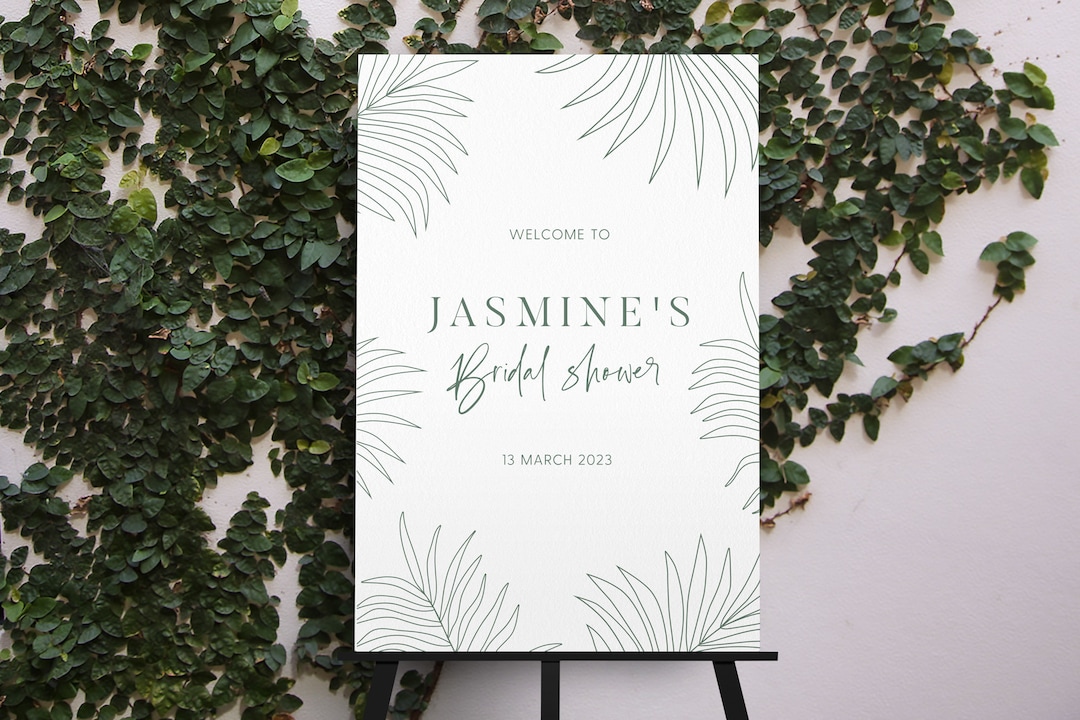 Polynesian Inspired Modern Bridal Shower Welcome Sign, Modern ...