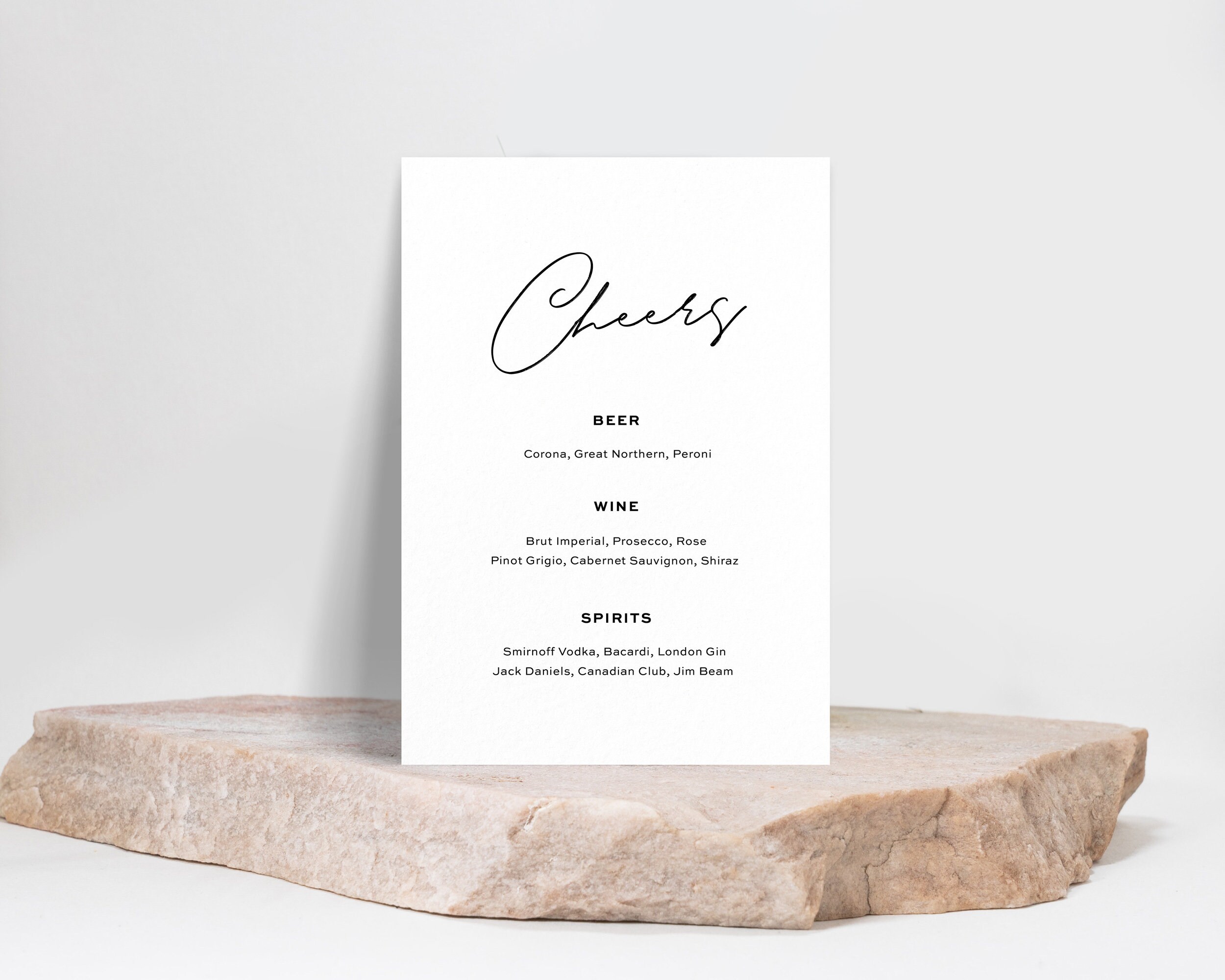 Minimal Custom Signature Drink Sign, Modern Printable Bar Menu, Bespoke ...