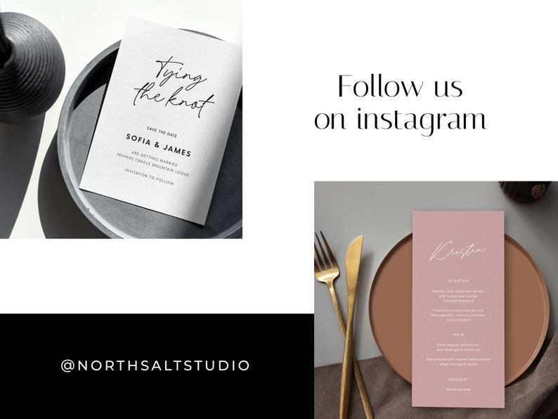 Bold Pink and Red Modern Wedding Place Card and Menu Template, Retro ...