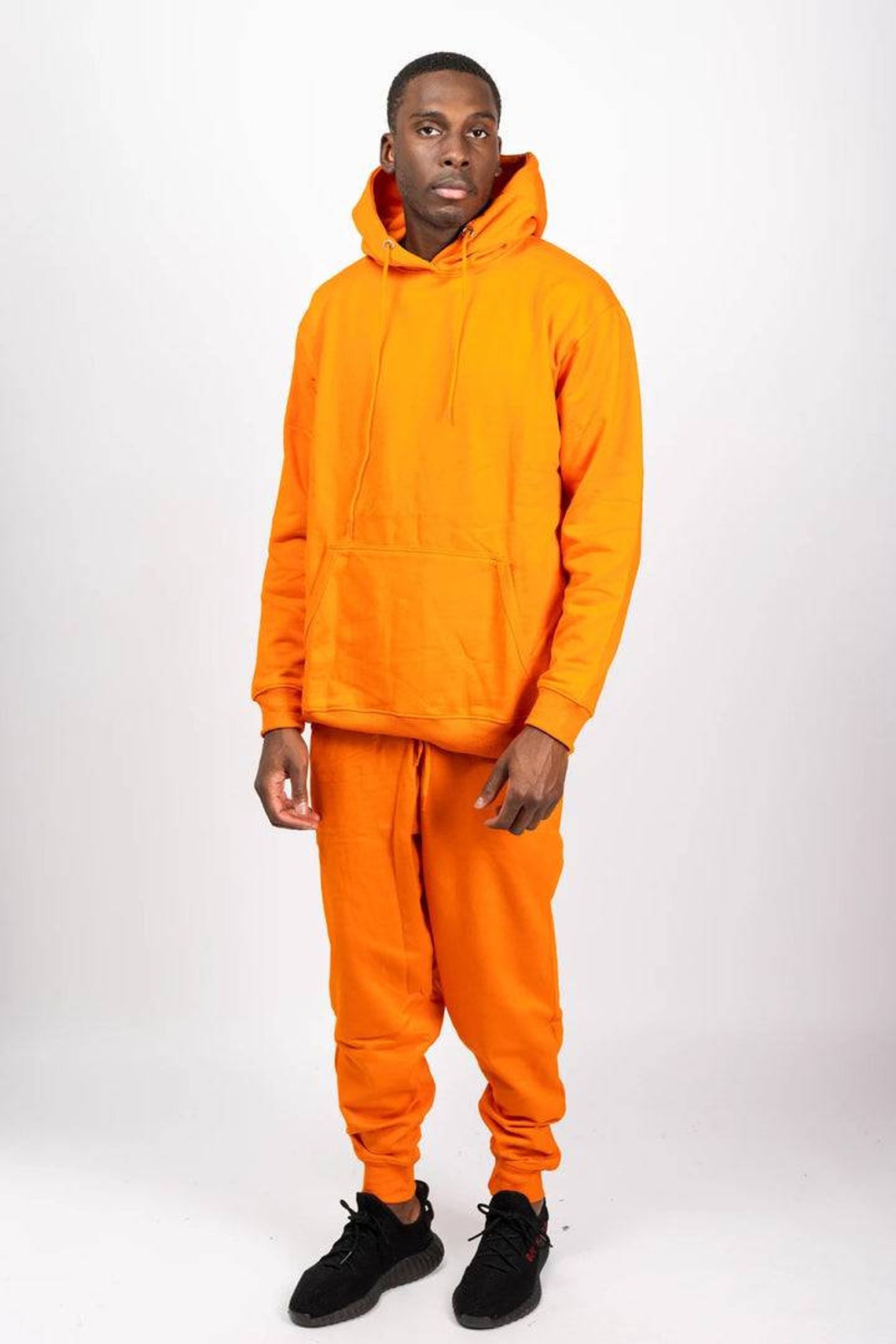 Mens Orange Sweatsuit Set Joggers & Hoodie Tracksuit Set Gift for Him ...