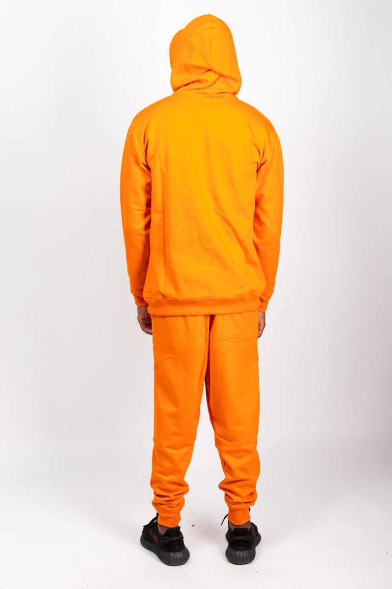 Mens Orange Sweatsuit Set Joggers & Hoodie Tracksuit Set Gift for Him ...