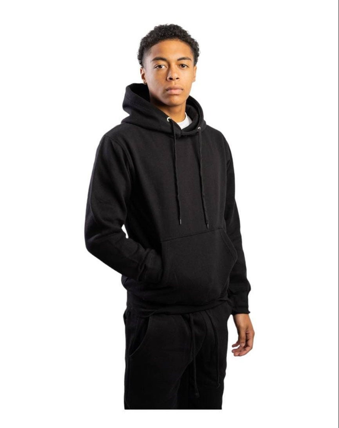 Mans Black Sweatsuit Set Black Joggers Black Hoodie Set Man Tracksuit ...