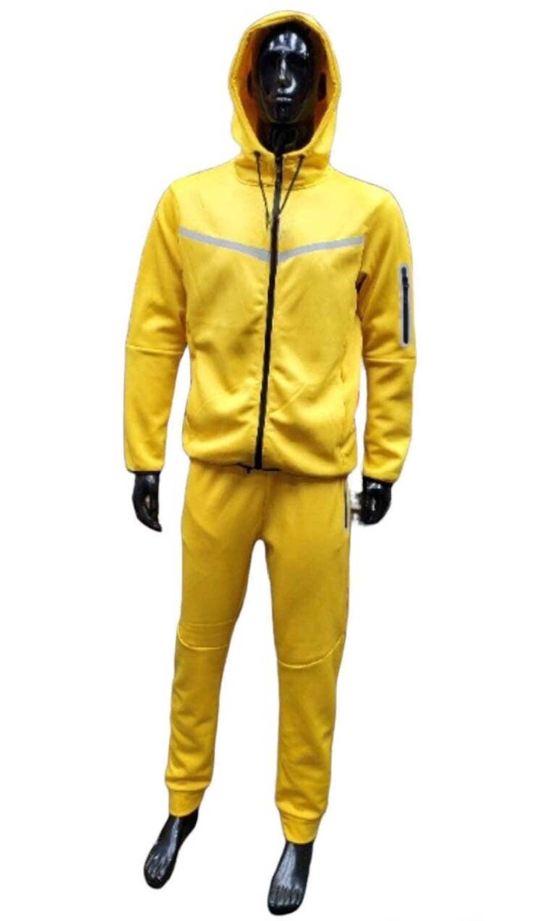 Mens Yellow Tech Sweatsuit Trendy Mens Yellow Tracksuit Mens Tech ...