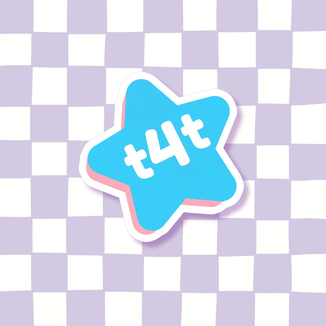 T4t Heart Trans 4 Trans Vinyl Sticker White Blue Pink Pride - Etsy