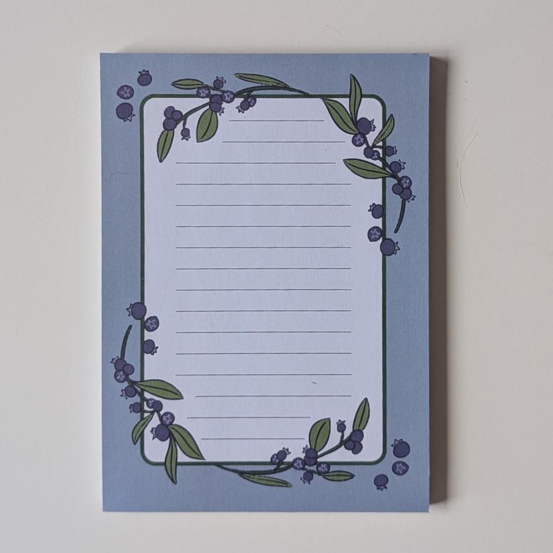 Blueberries Notepad, Nature, 50 Sheets, Discounted, Cottageocre ...
