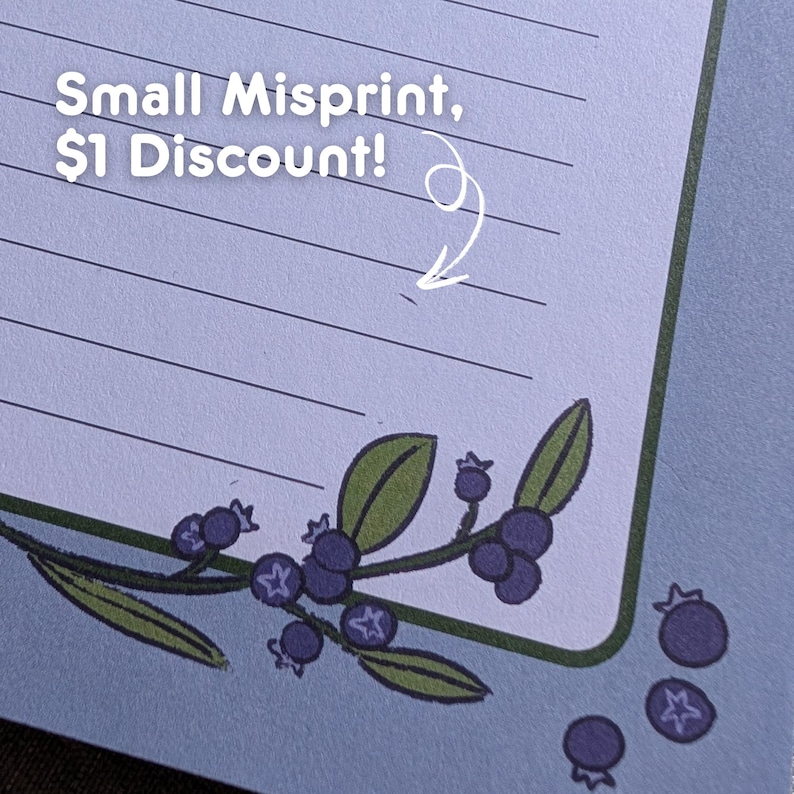 Blueberries Notepad, Nature, 50 Sheets, Discounted, Cottageocre ...
