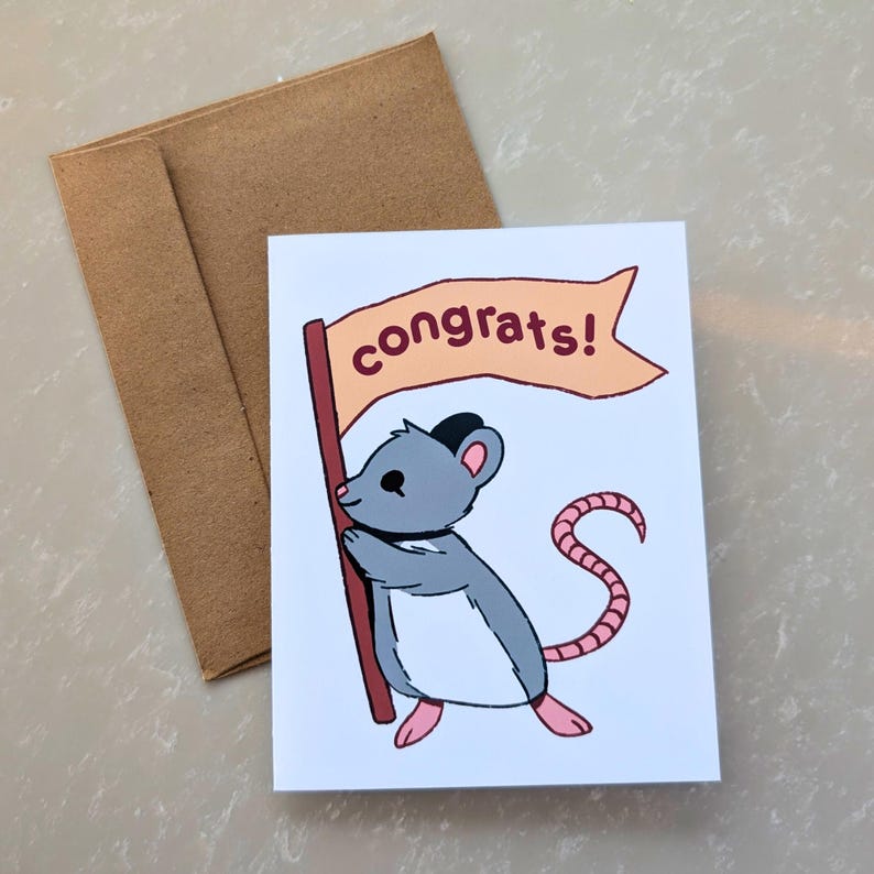 Rat Congratulations Greeting Card, Graduations, New Job, Celebration ...