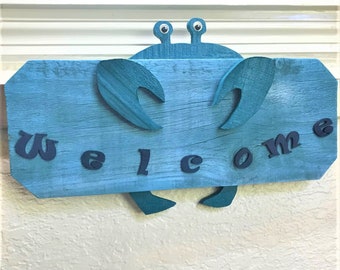 Crab Welcome Sign | Etsy