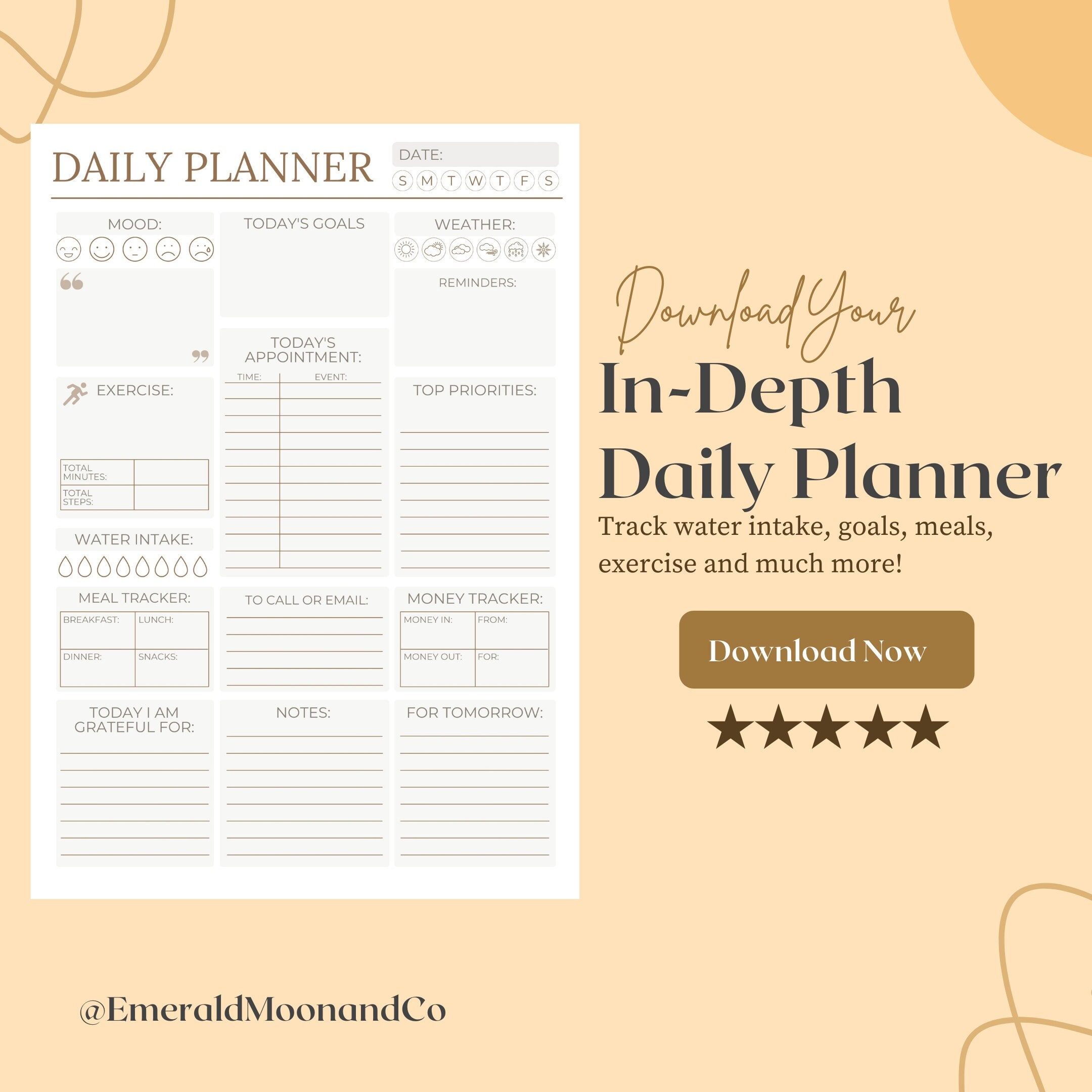 In Depth Daily Planner Digital Download - Etsy
