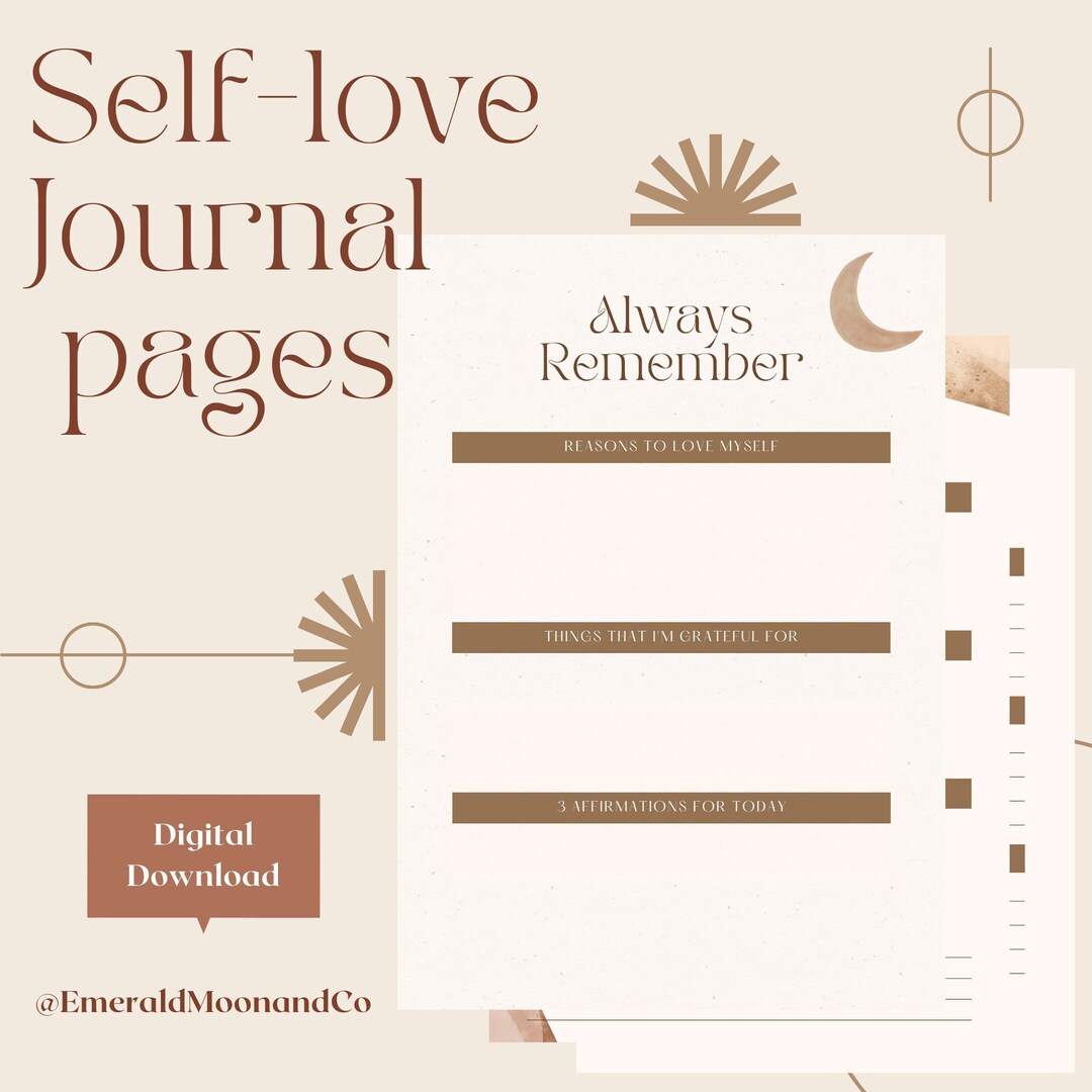 Self Love Journal Pages With Prompts - Etsy