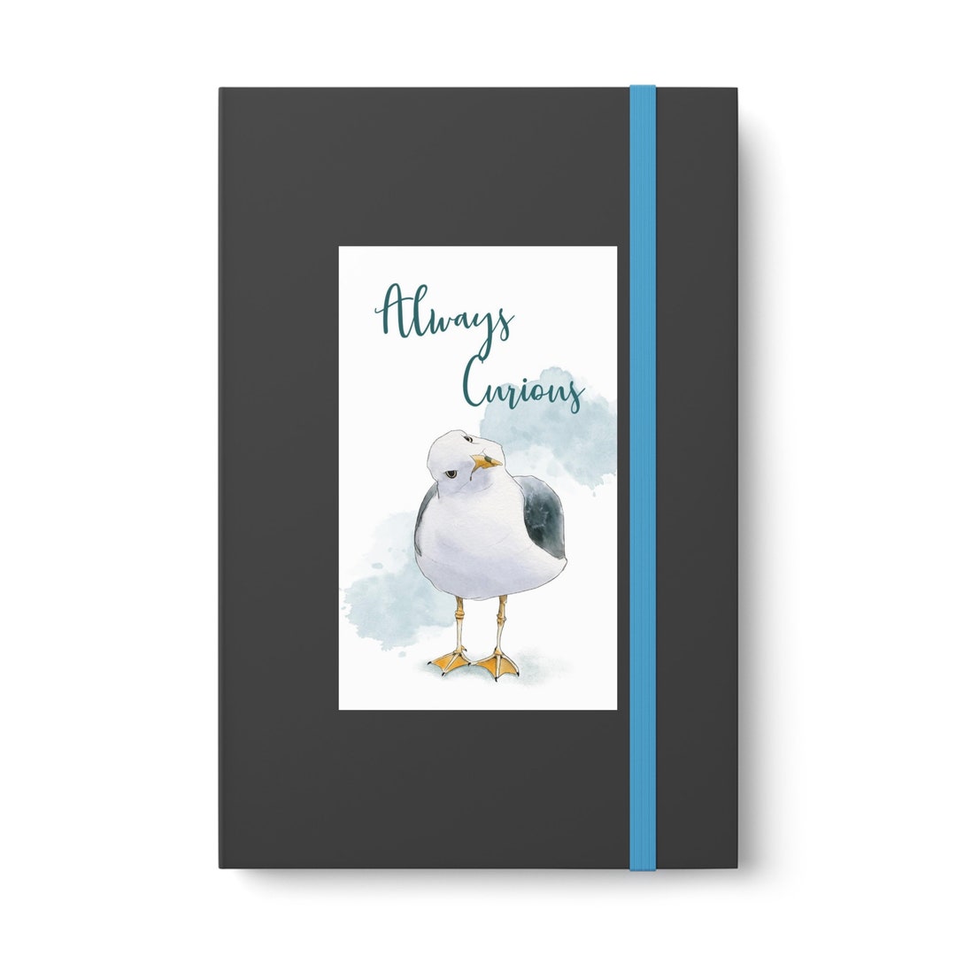 Always Curious Seagull by JAF Studio-color Contrast Notebook Ruled/blank Notebook/journal - Etsy