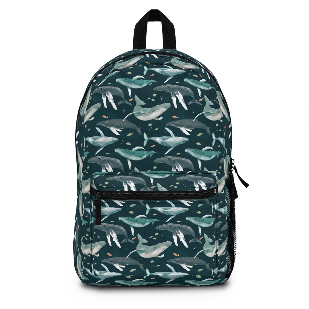 Humpback Whale Backpack-watercolor Teal/back to School Backpack - Etsy