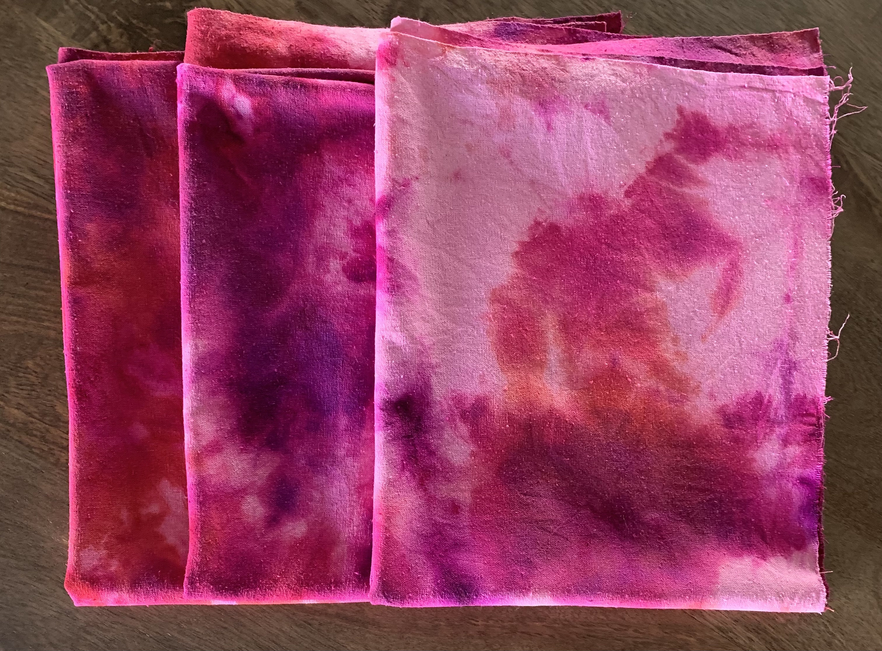 Paquete de tela de seda cruda teñida a mano/3 Cortes de 1/2 yardas ...