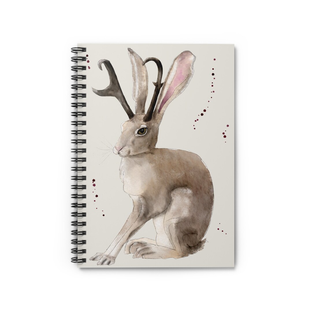 Jackalope Art Print by Jafstudio Spiral Notebook - Ruled Line/lined ...