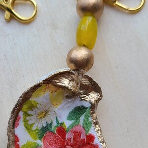 Decoupage Oyster Shell Keychain - Etsy