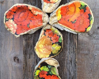 Gold Oyster Shell Cross - Etsy
