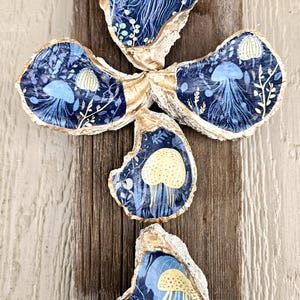 Driftwood Oyster Shell Cross Jellyfish - Etsy
