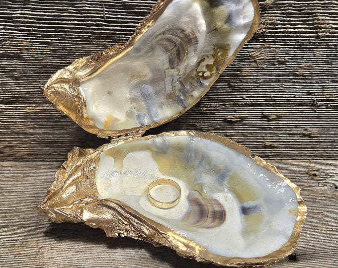 Extra Large Oyster Shell Proposal Ring Box/seashell Ring Box/ Seashell ...