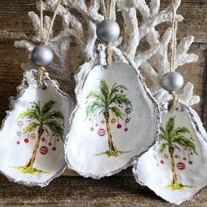 Oyster Shell Ornament Palm Trees - Etsy