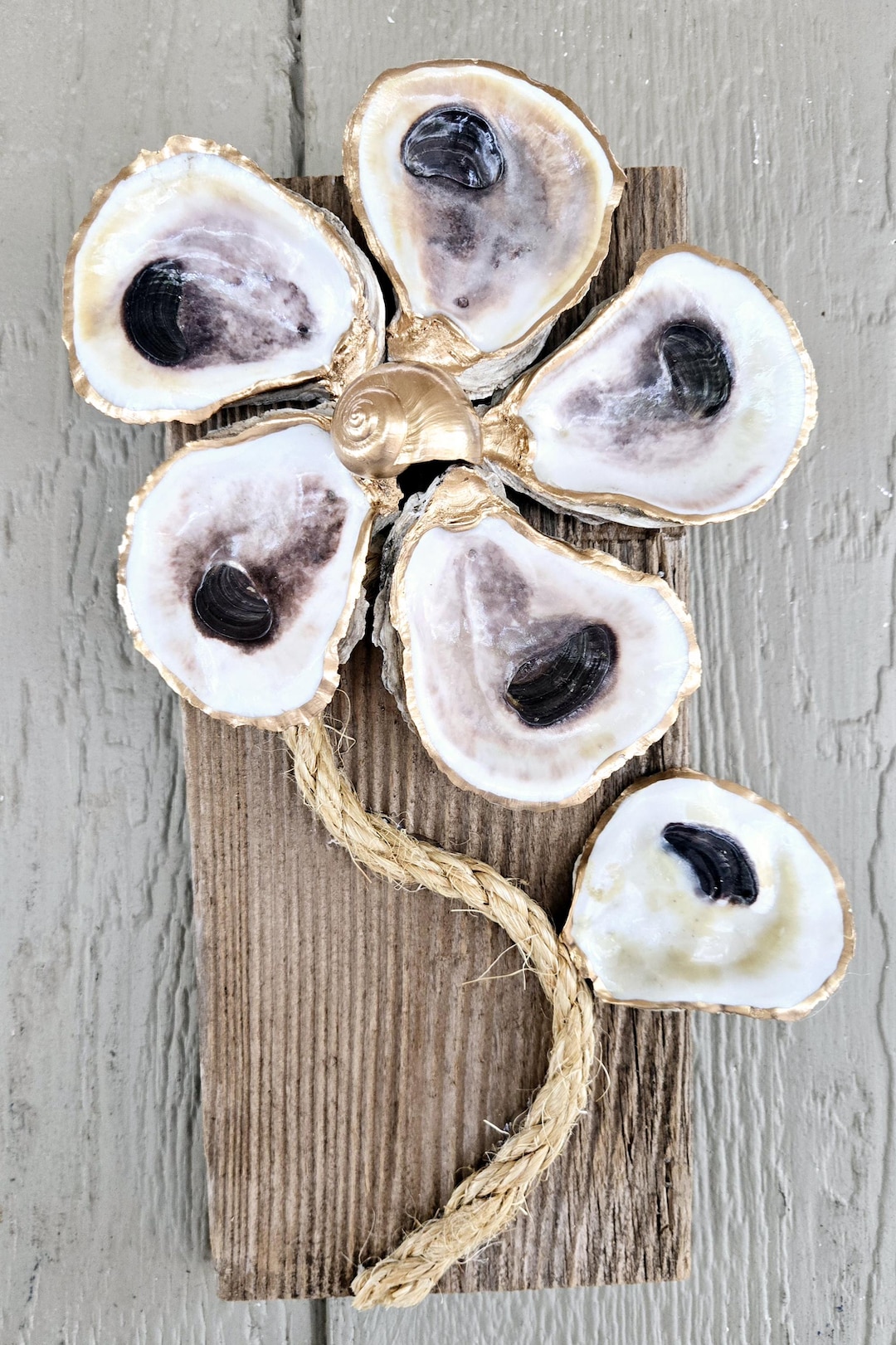 Oyster Shell Flower Wall Decor, Seashell Wall Art - Etsy