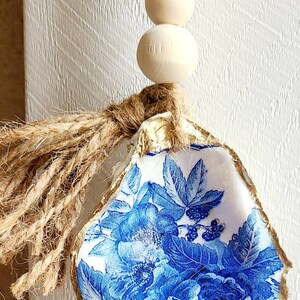 Cross Oyster Shell Door Knob Hanger. Oyster Shell Blessing Beads ...