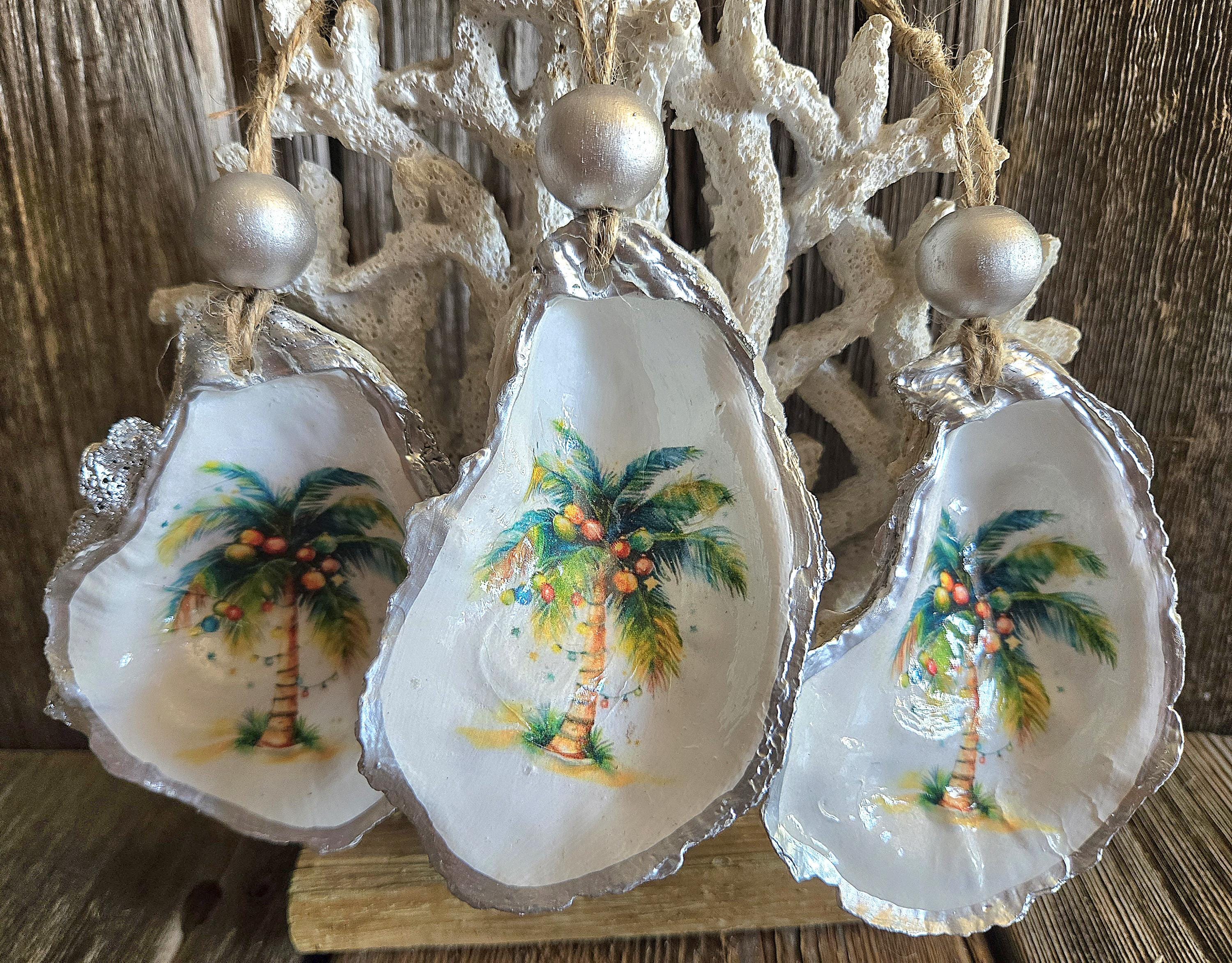 Oyster Shell Ornament Palm Trees - Etsy