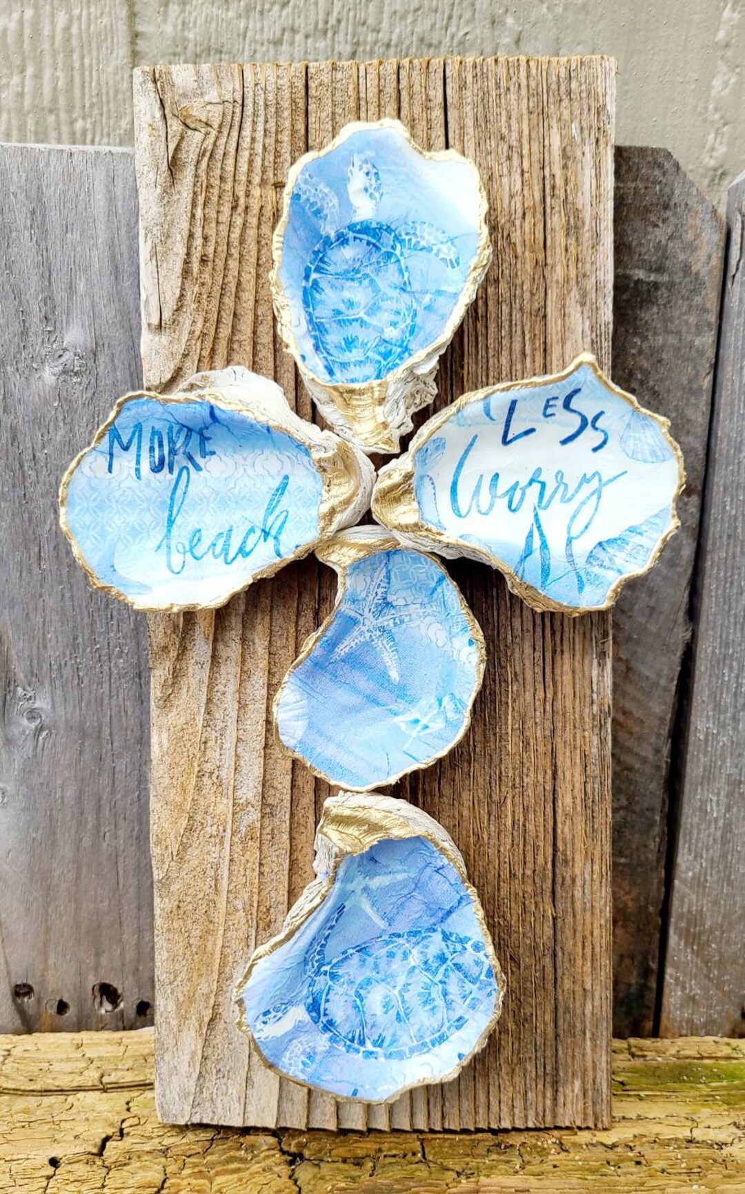 Oyster Shell Cross Sea Turtles - Etsy