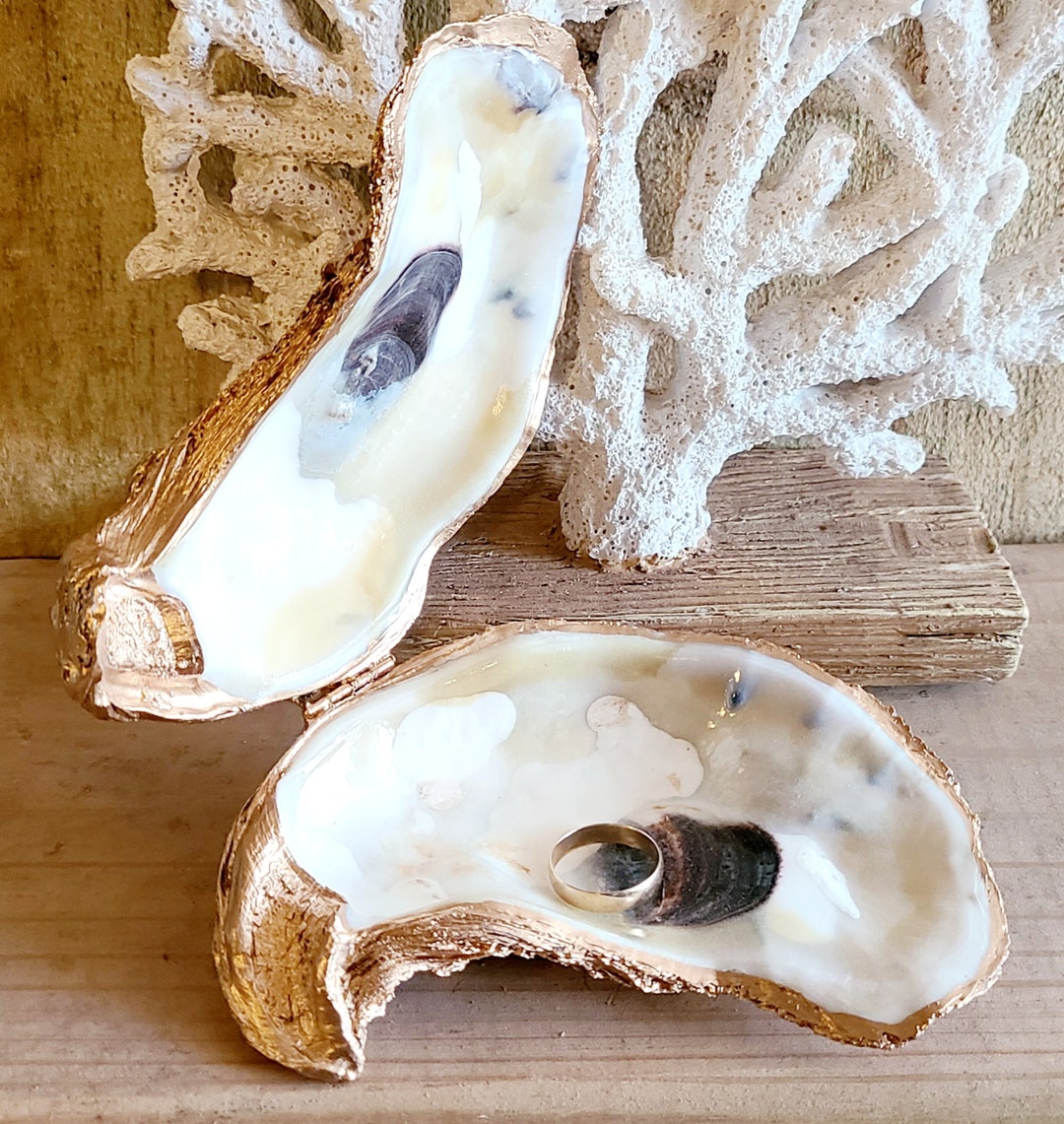 Extra Large Oyster Shell Proposal Ring Box/seashell Ring Box/ Seashell ...