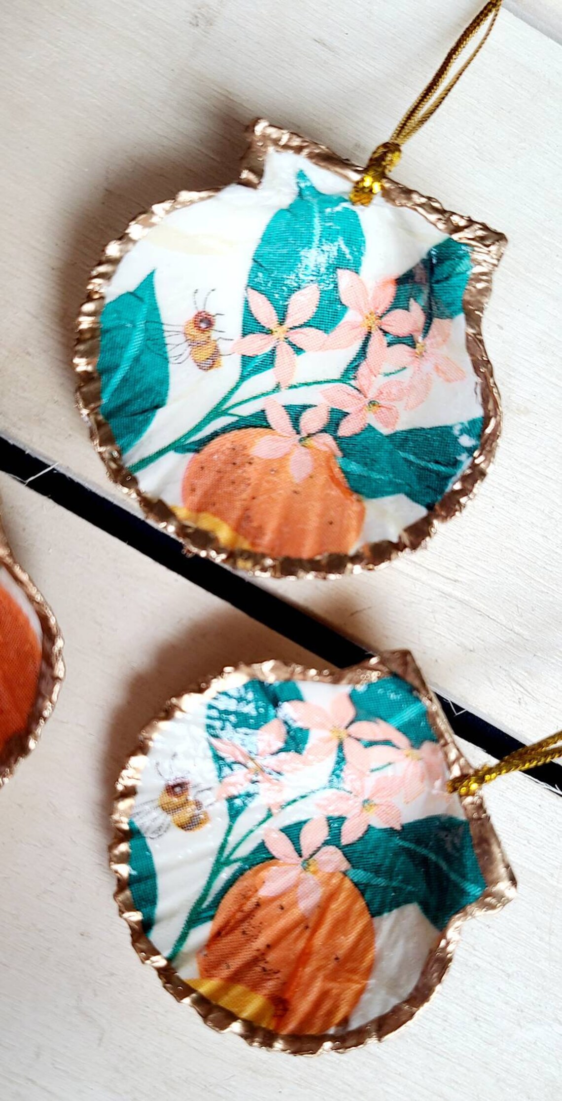 Set of 3 Scallop Shell Ornaments Seashell Ornaments - Etsy