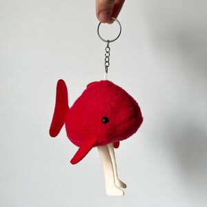 Mini Fish With Legs Keychain red - Etsy