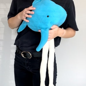 Fish With Legs Plushie (blue) Big - Etsy