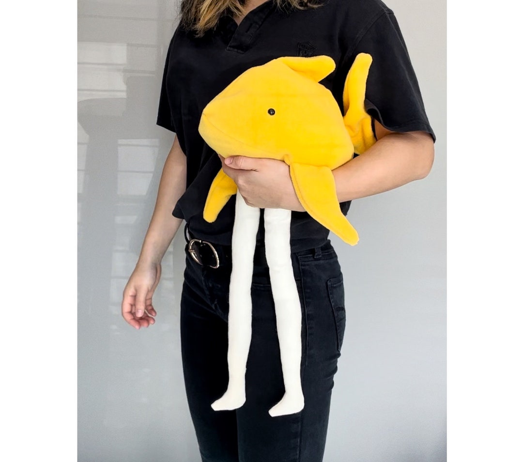 Fish With Legs Plushie (yellow) Big - Etsy
