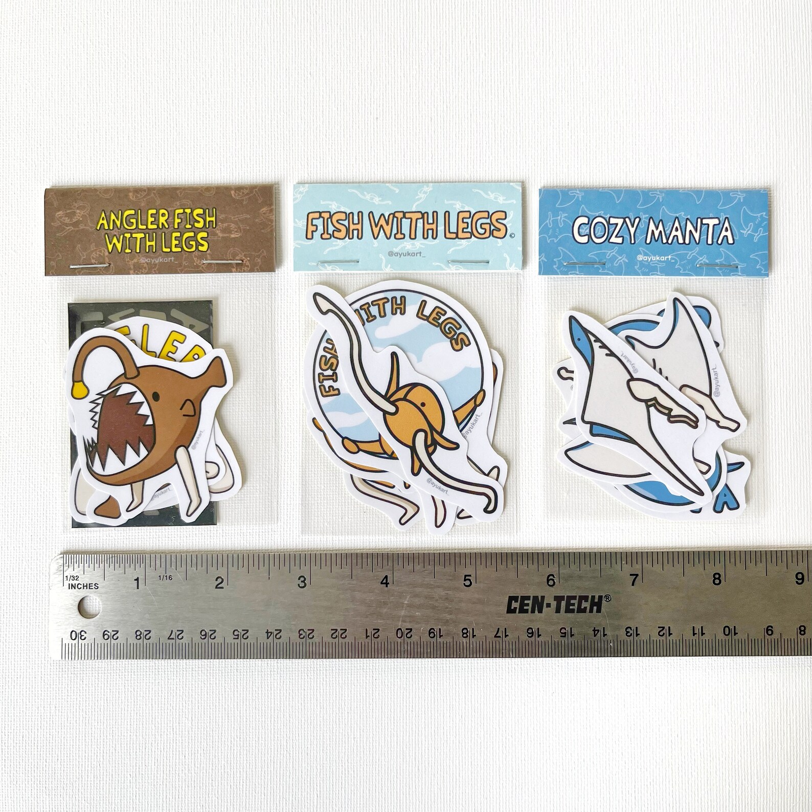 Fish With Legs Sticker Pack Bundle manta Ray Angler Fish & - Etsy