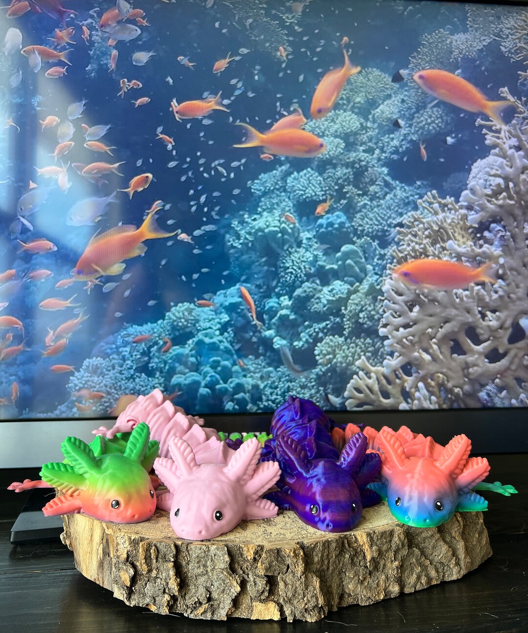 Articulated Axolotl Wiggler 3D Printed Hand-painted ADHD - Etsy