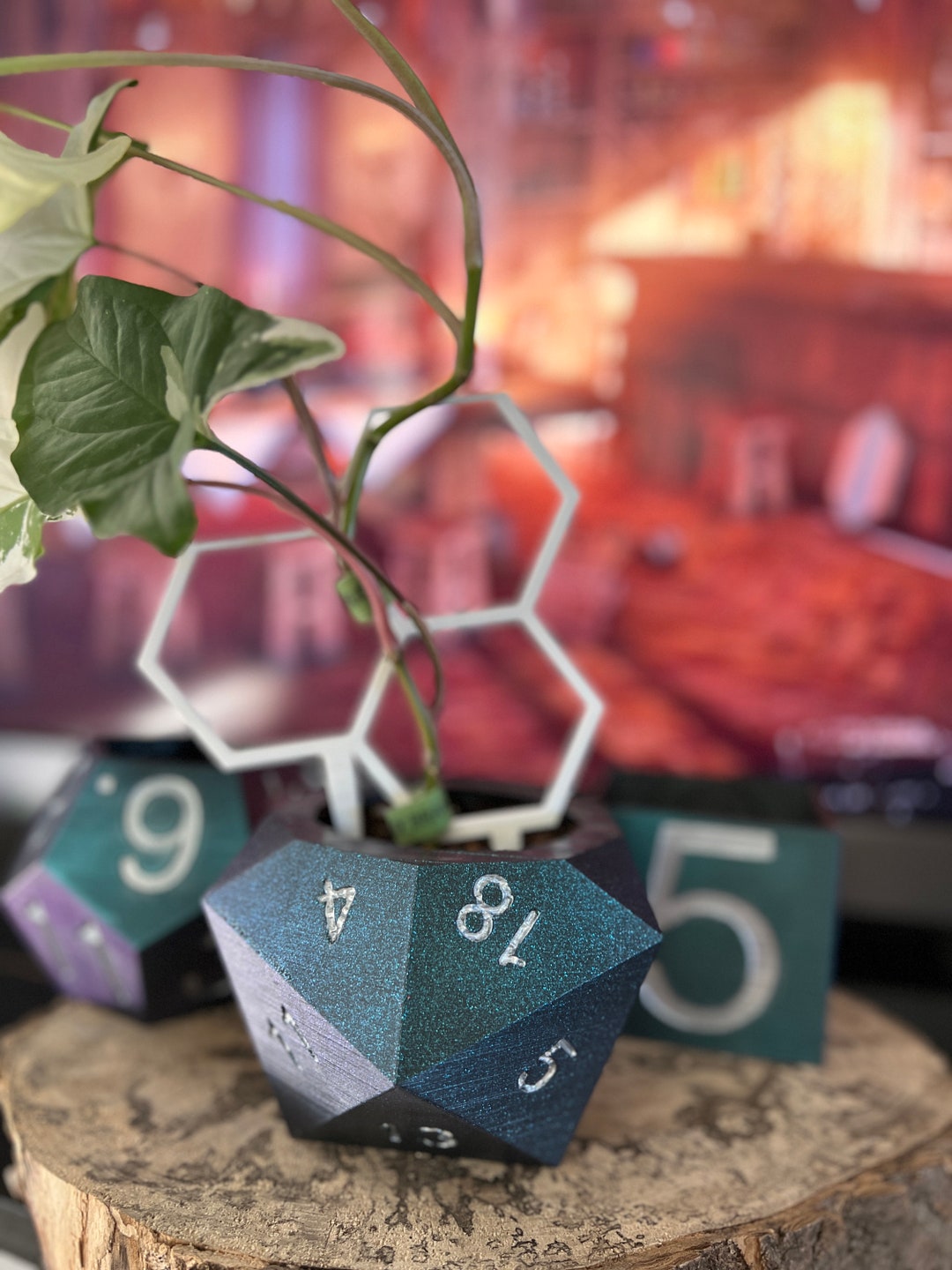 Dice Planters | Dnd Dice | 3D Printed | Hand-painted | Houseplants Pots ...