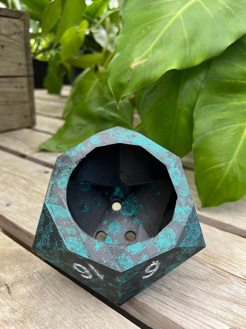 D20 Planter Dnd Dice 3D Printed Hand-painted - Etsy
