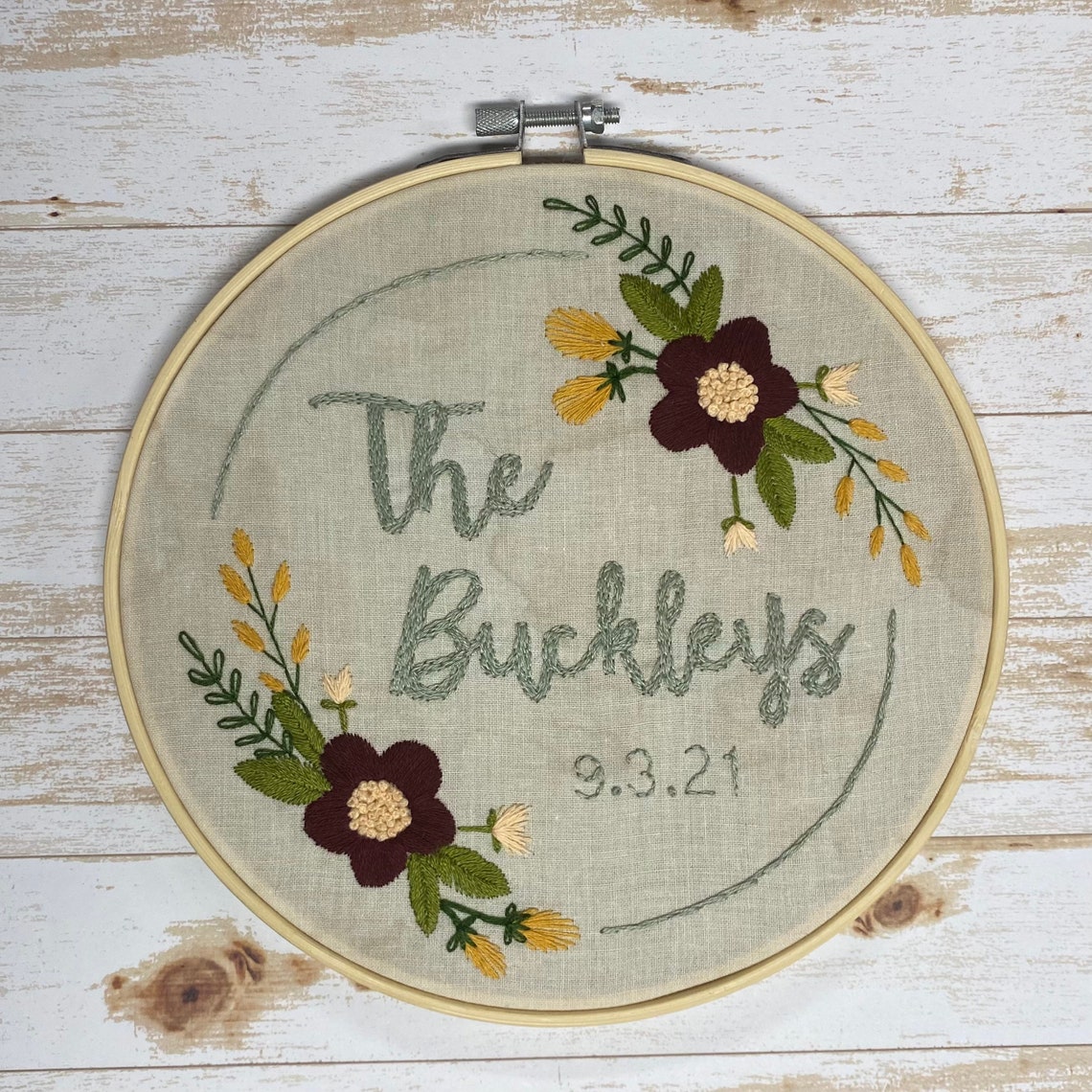 Custom Name Embroidery Hoop - Etsy