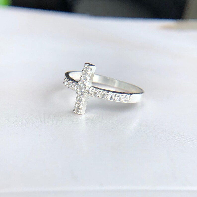 Cross Ring, Promise Ring, Purity Ring, Christian Jewelry, Sideways ...
