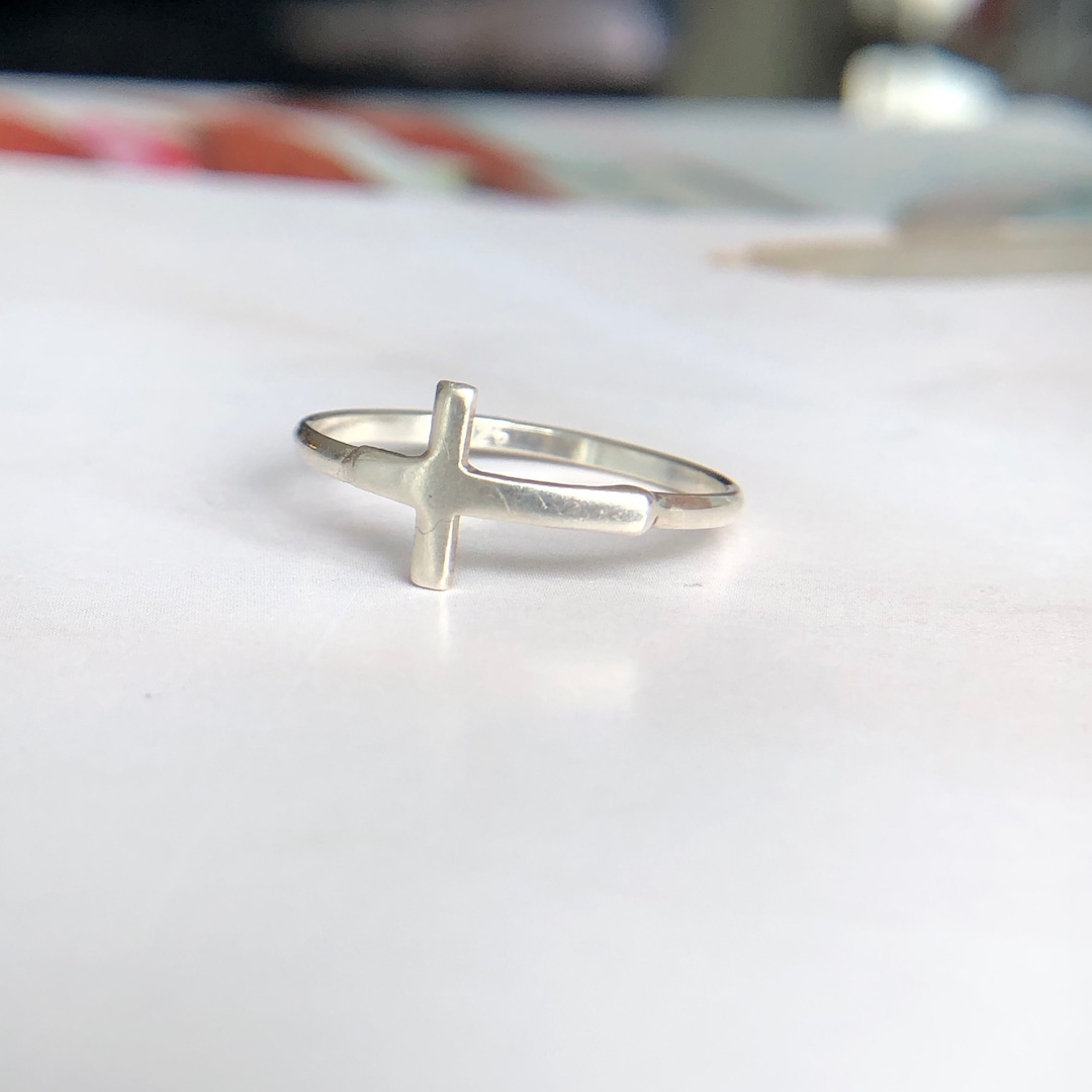 Cross Ring, Simple Cross Ring, Minimalist Cross Ring, Jesus Ring ...