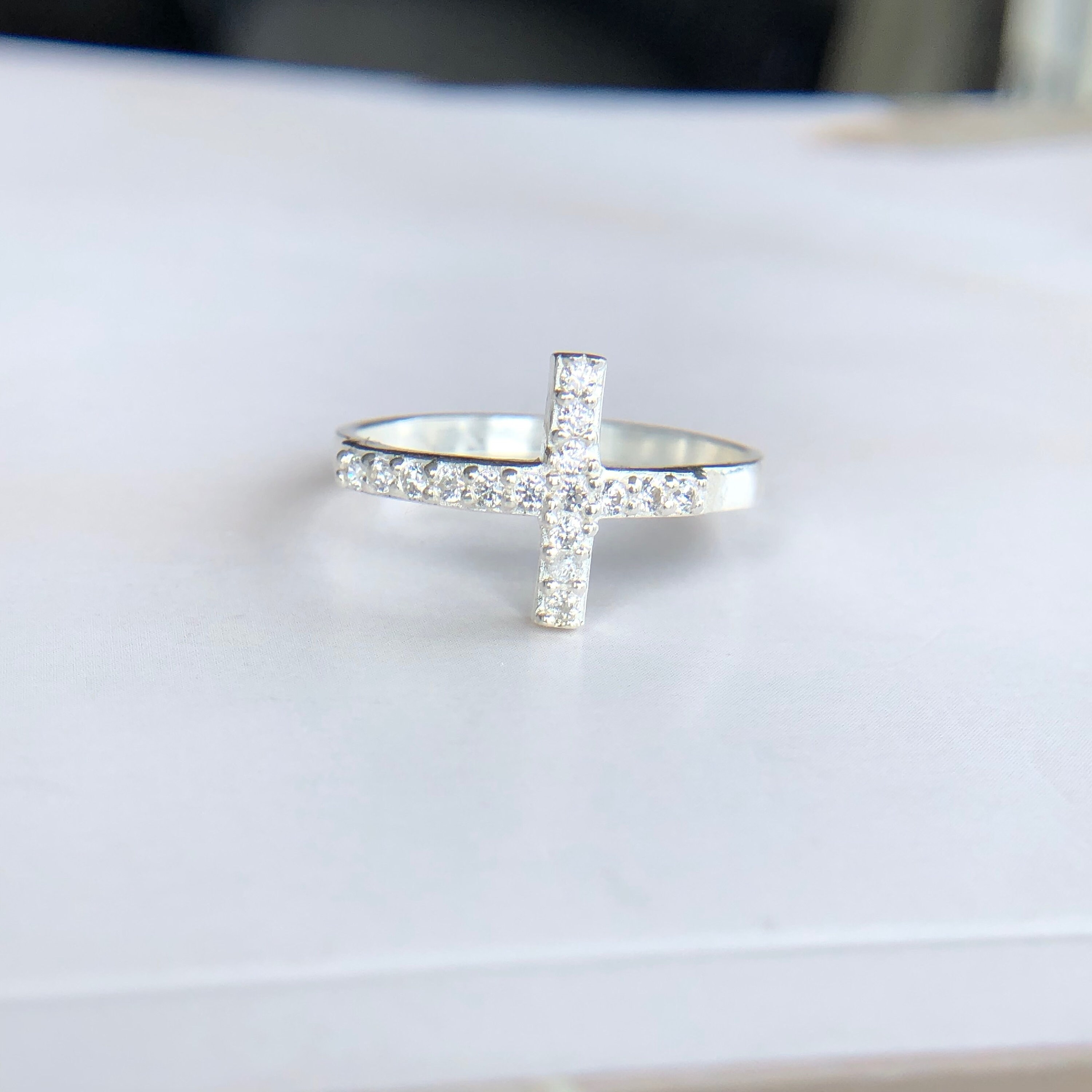 Cross Ring, Promise Ring, Purity Ring, Christian Jewelry, Sideways ...