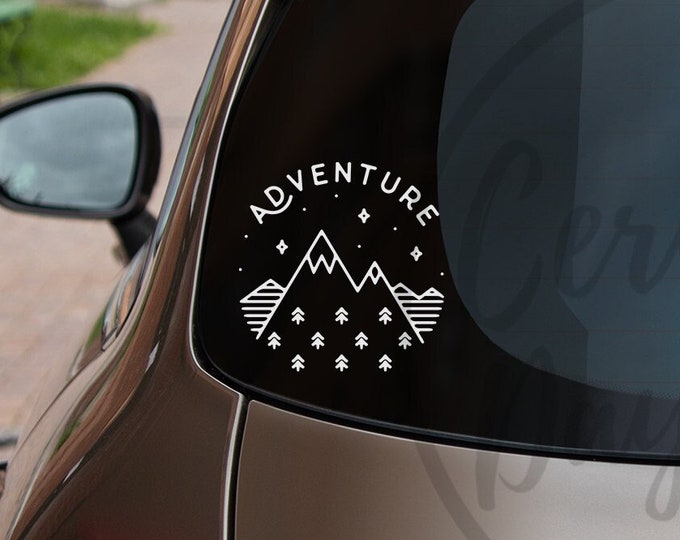 Adventure Vinyl Decal, Outdoor Nature Decal, Mountain Car Decal, Water ...