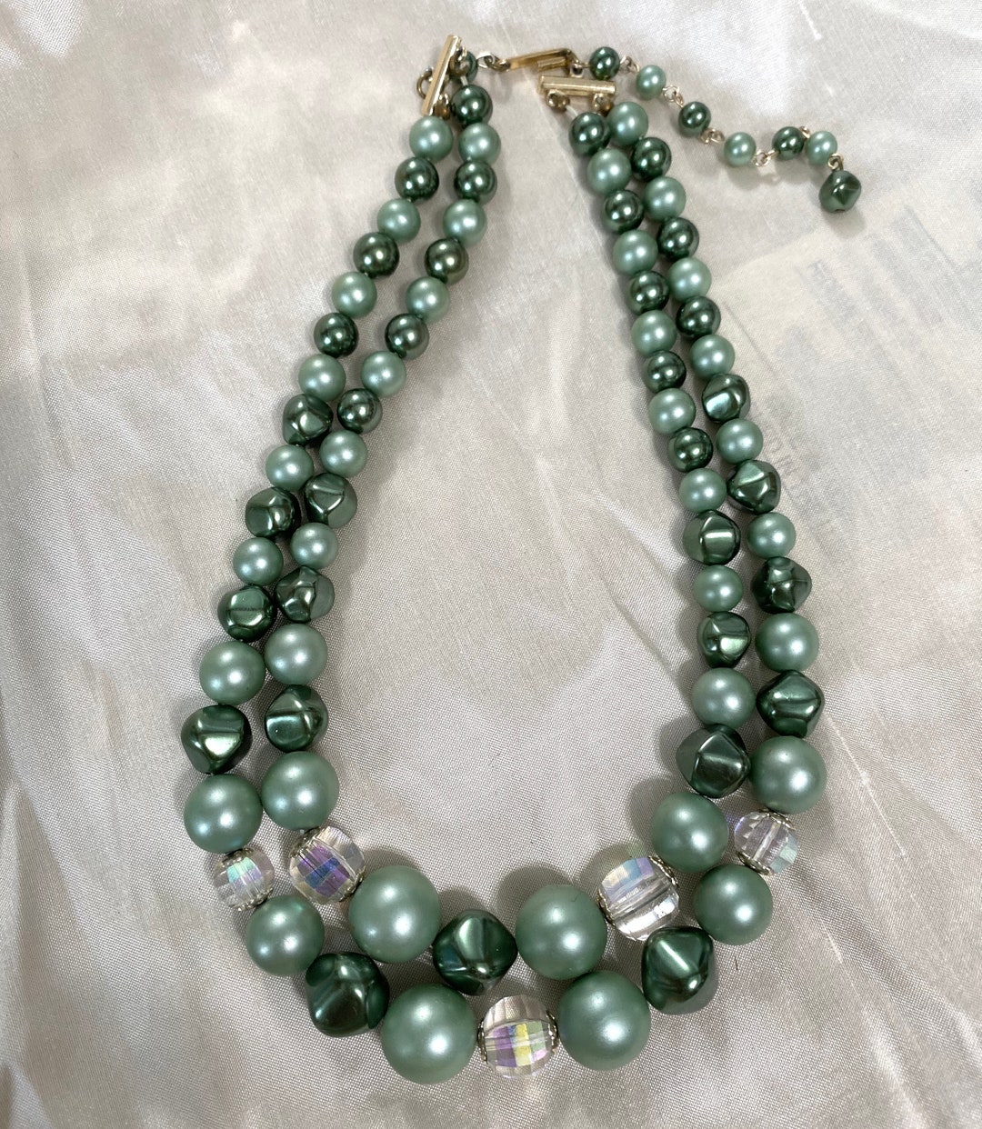 Collier Perles Rétro Double Brin Verts Rockabilly vintage - Etsy France