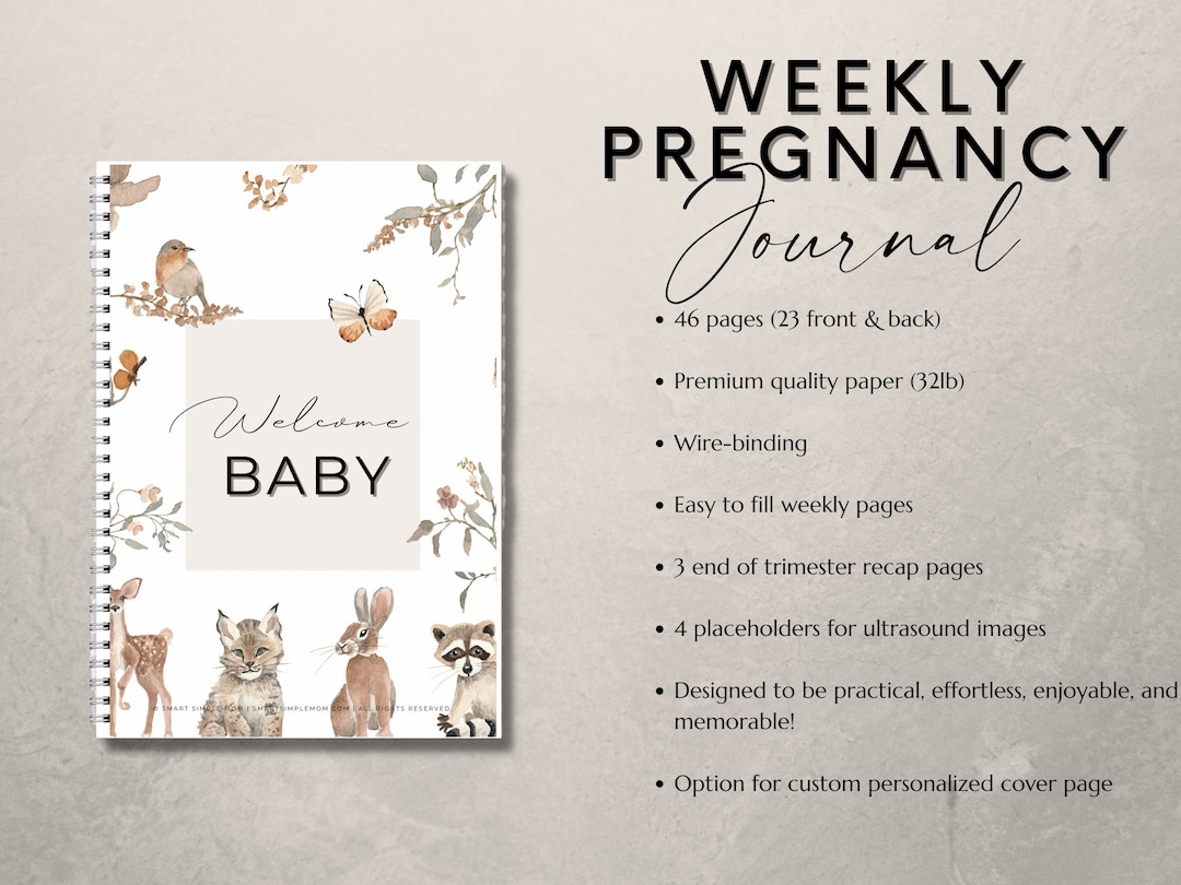 Weekly Pregnancy Journal Custom Pregnancy Journal Pregnancy Gift ...
