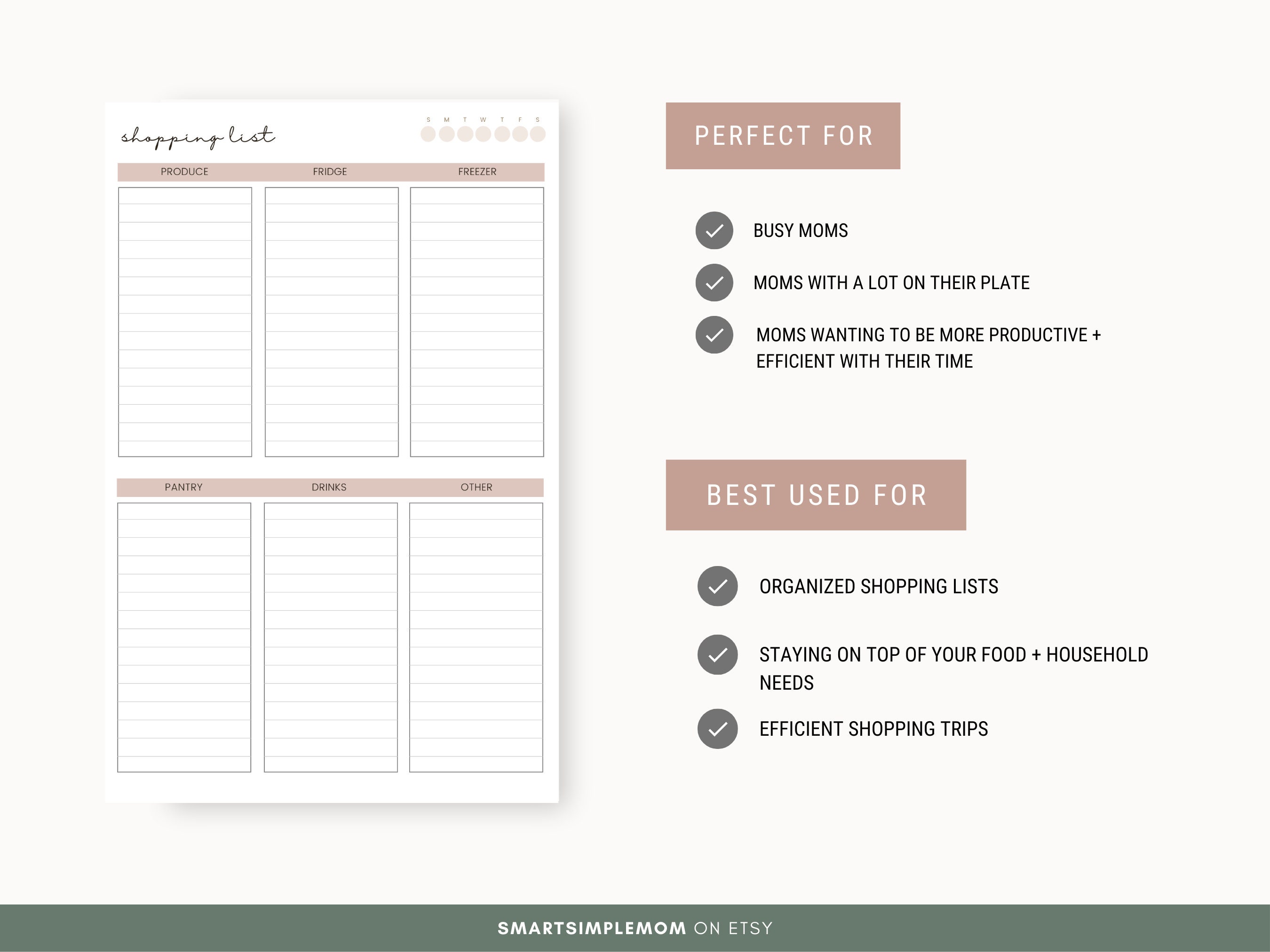 GROCERY LIST NOTEPAD Shopping List Notepad Shopping Memo Pad Mom Gift ...