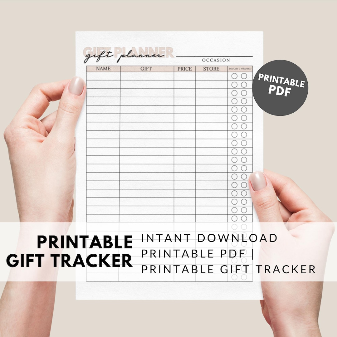 Printable Gift Tracker, Printable Gift Planner, Gift Planner PDF ...