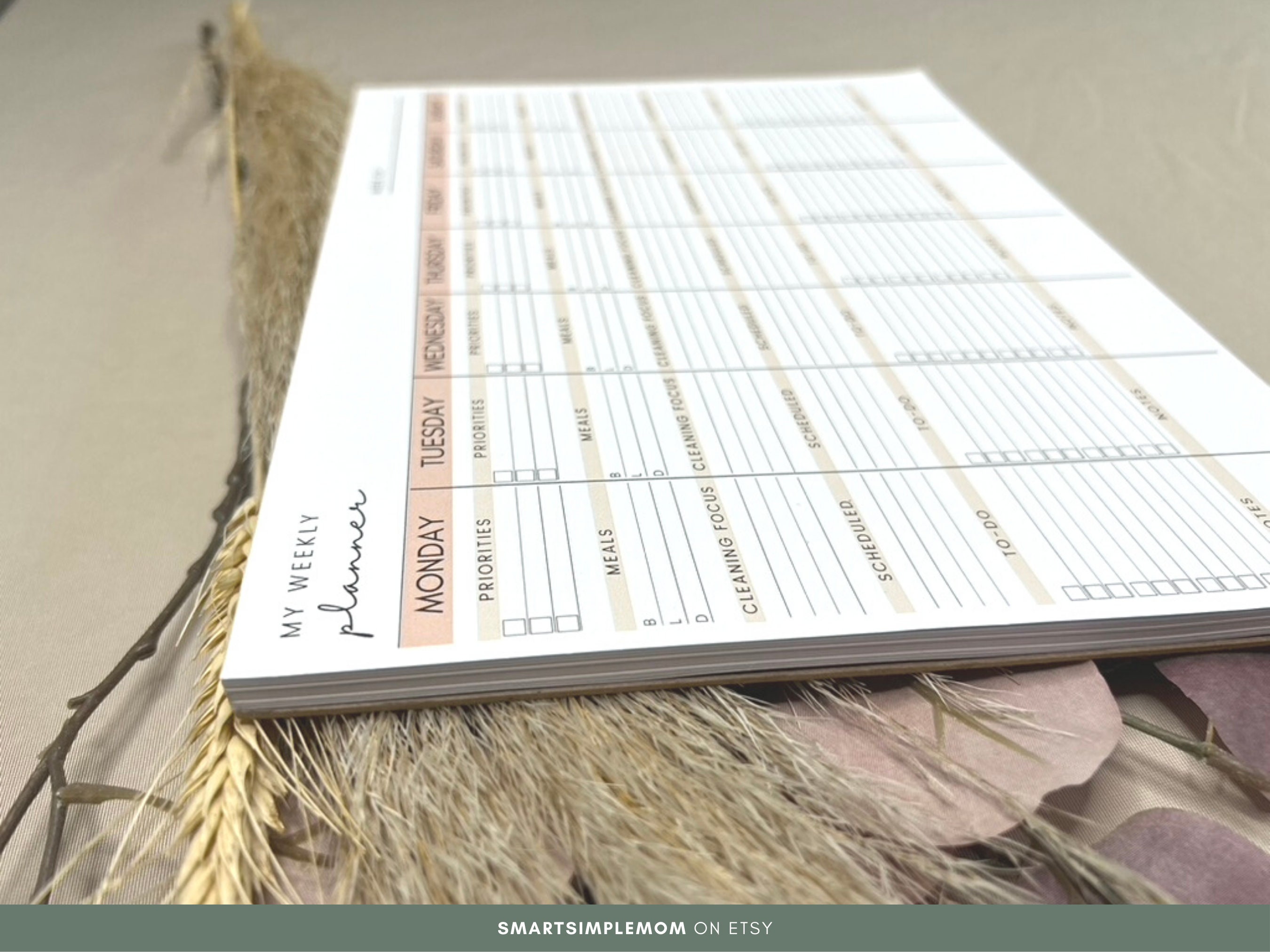 WEEKLY PLANNER PAD for Moms Undated Planner Weekly Desk Pad - Etsy