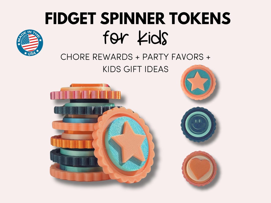 Fidget Spinner Token | ADHD Fidget Toy | Sensory Toy for Kids | Party ...