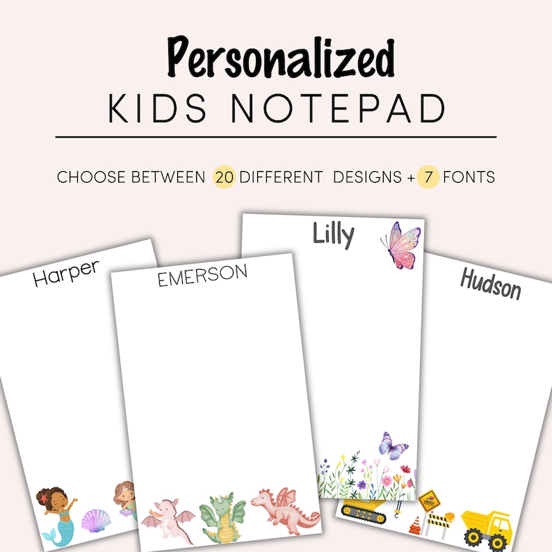 Personalized Kids Notepad: Custom Drawing Pad, Stationary Gift for Kids ...