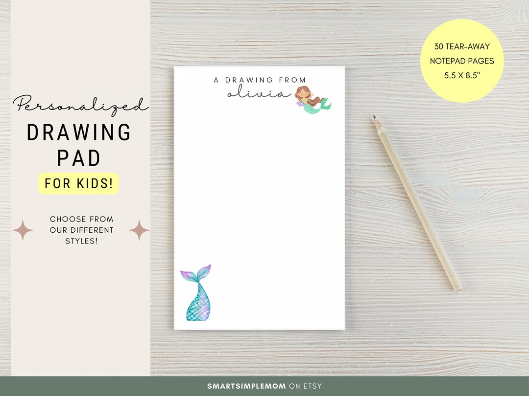 PERSONALIZED NOTEPAD for Kids Drawing Pad Custom Notepad Gift for Kids ...